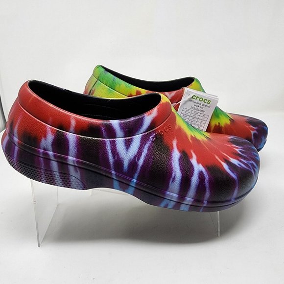 CROCS | Shoes | Crocs Slides Mens 1 Purple Red Ontheclock Graphic Slip ...